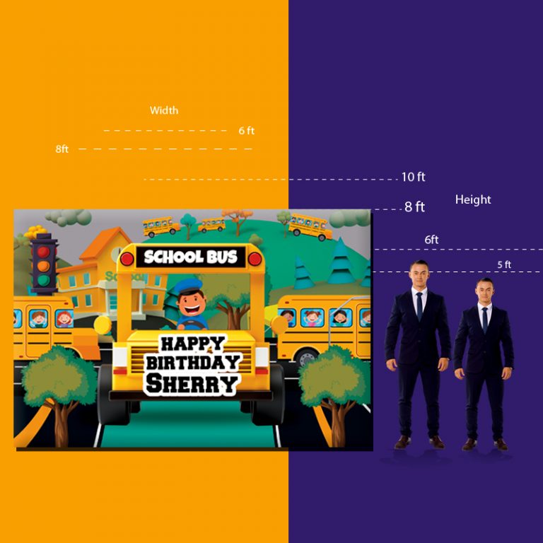 Wheels on the bus Backdrop Banner - Buy-Customised-Theme-Party-Supplies ...